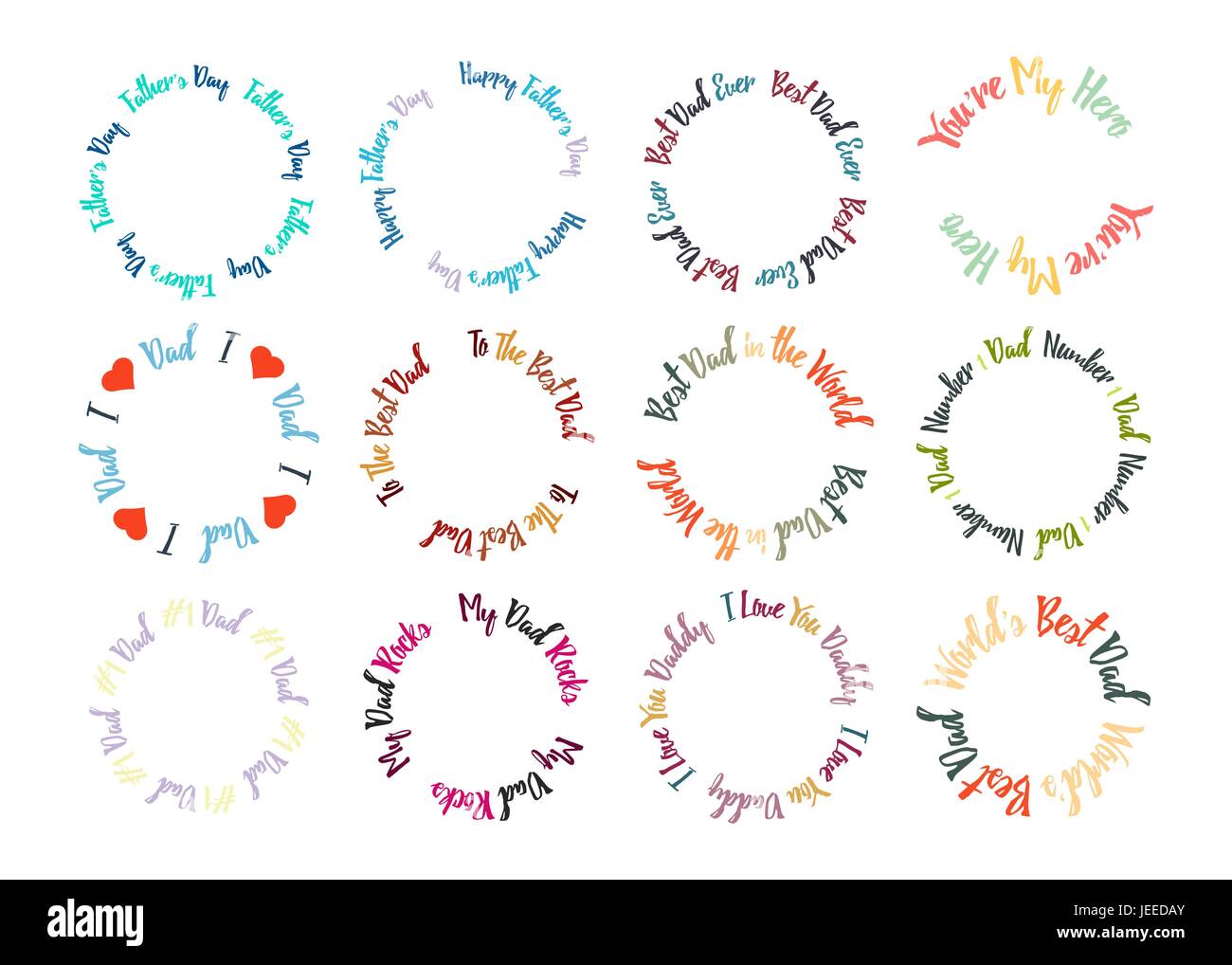 Vector icon set of fathers day text Stock Vector Image & Art - Alamy