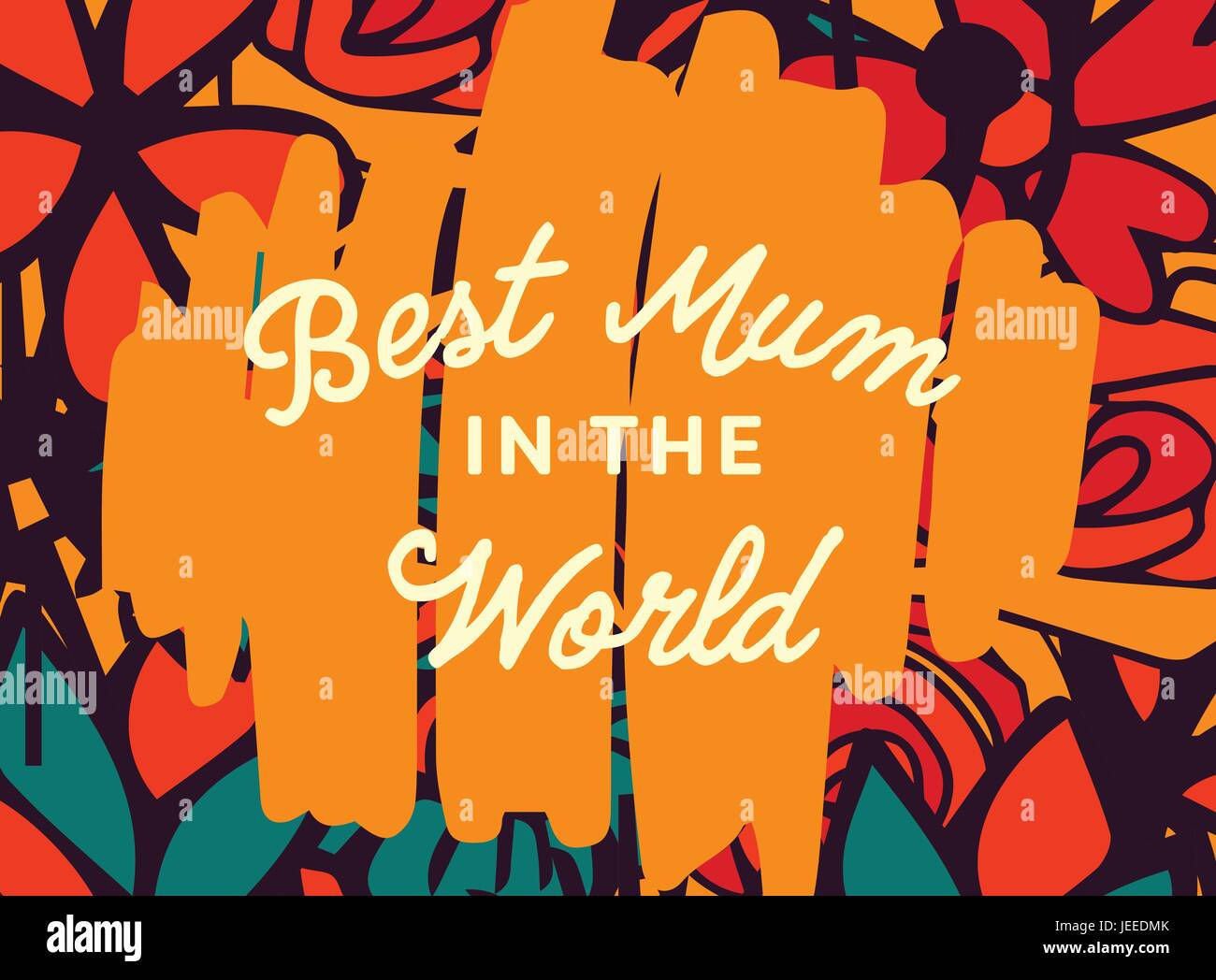 Mothers day card with best mum in the world message Stock Vector Image ...