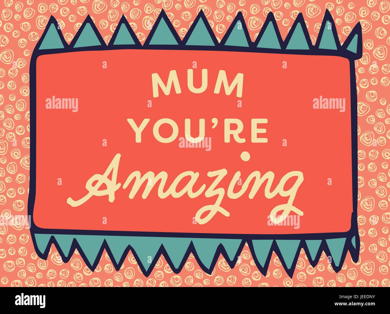 Mothers day card with mum you are amazing message Stock Vector Image ...