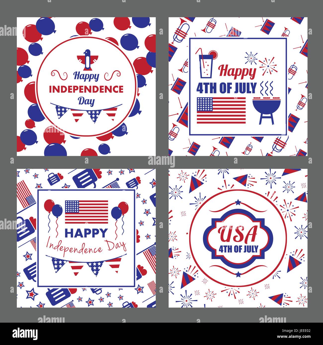 Vector set of independence day celebration Stock Vector Image & Art - Alamy