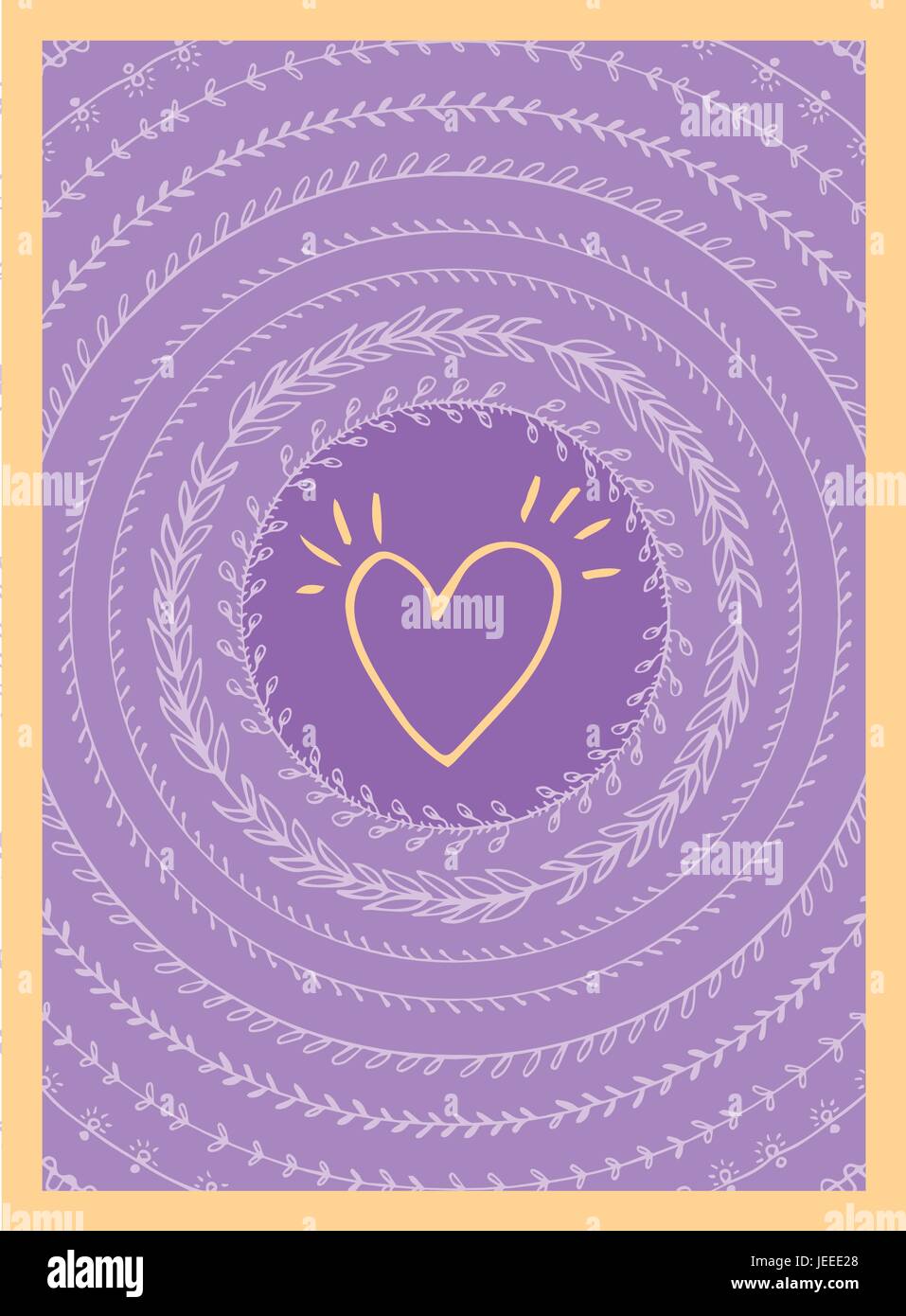Heart design with leaf pattern on frame Stock Vector Image & Art - Alamy