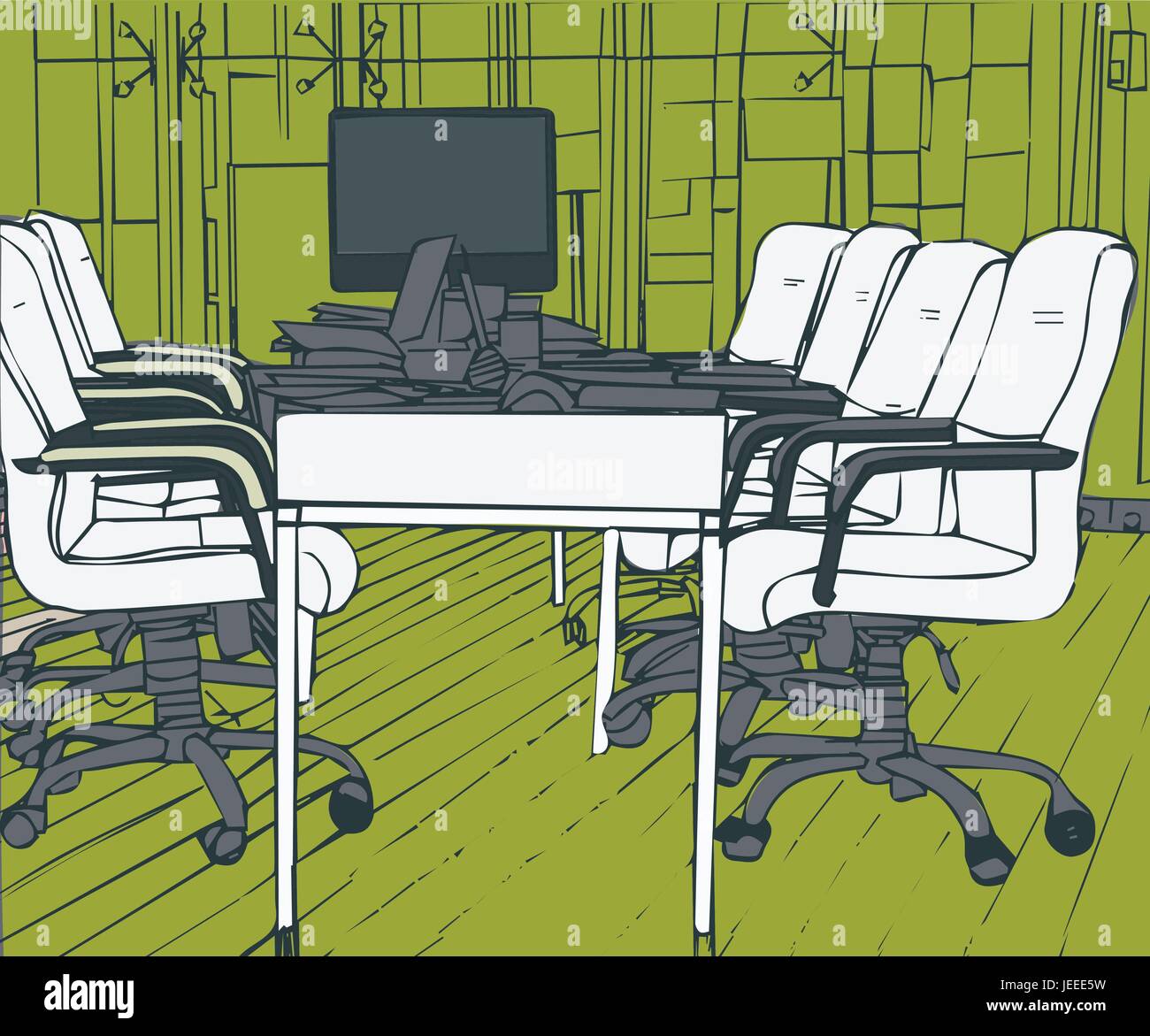 Illustration of empty conference room Stock Vector Image & Art - Alamy