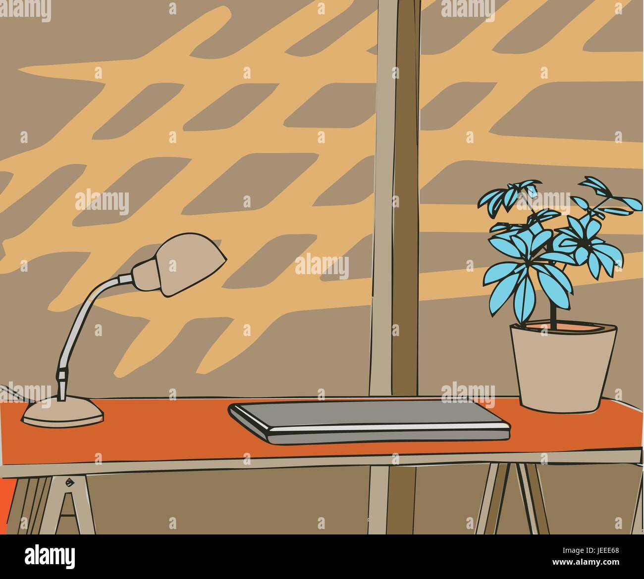 Empty desk chair laptop Stock Vector Images - Alamy