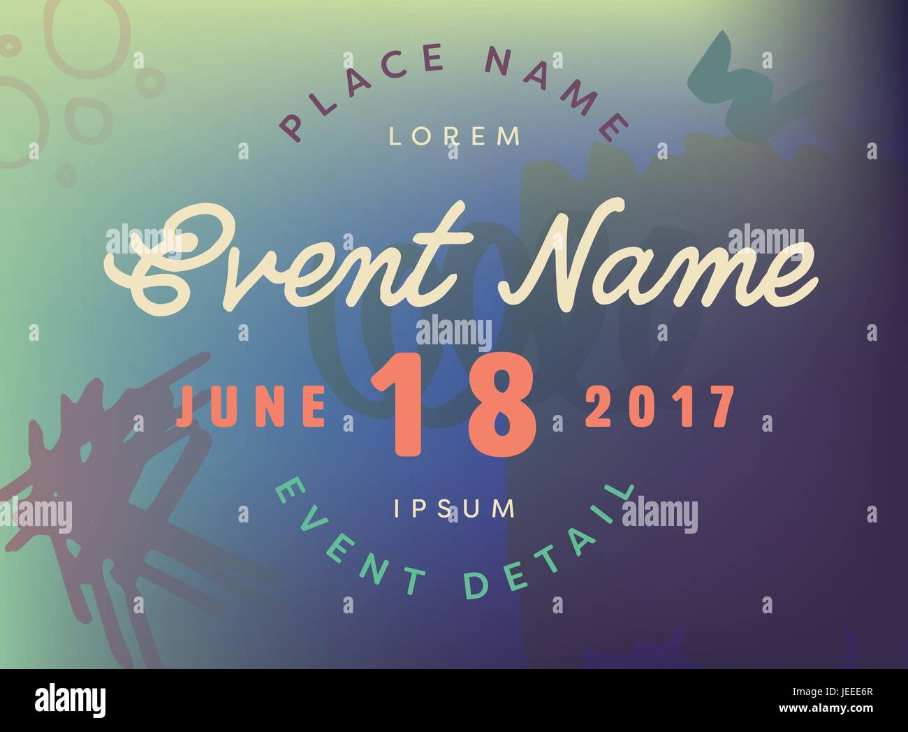 Invitation card with june 18th text Stock Vector Image & Art - Alamy