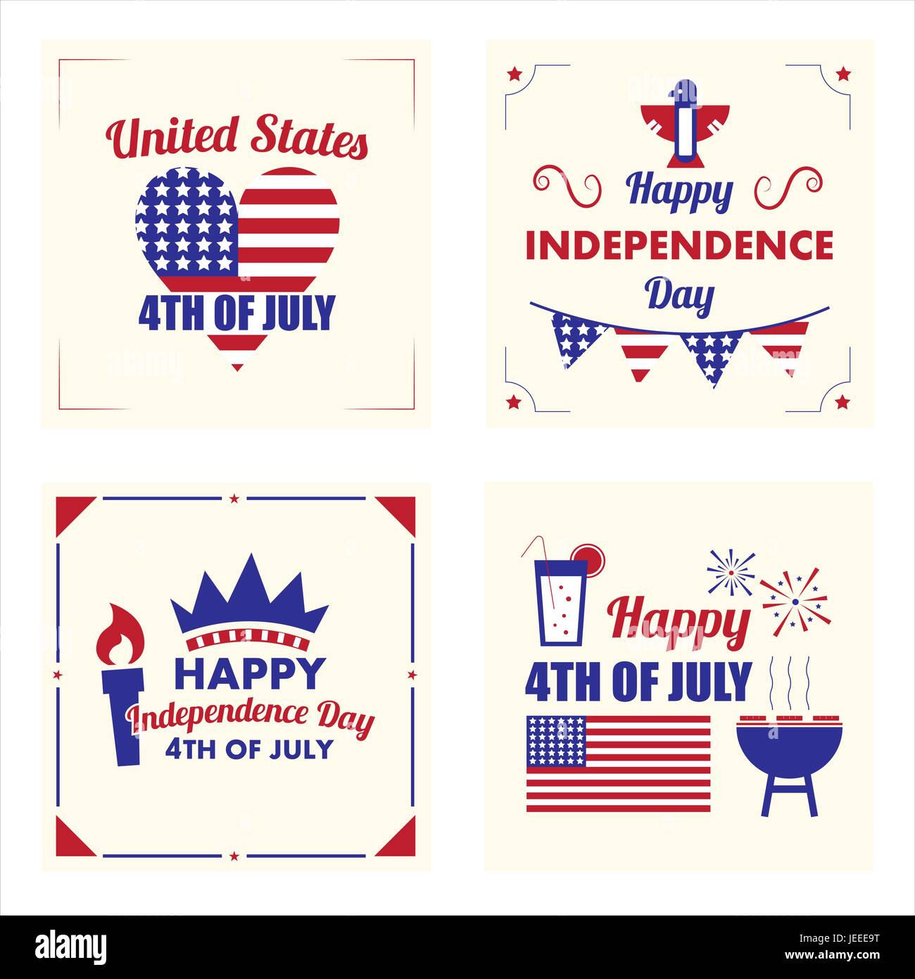 Card with happy independence day text Stock Vector Image & Art - Alamy