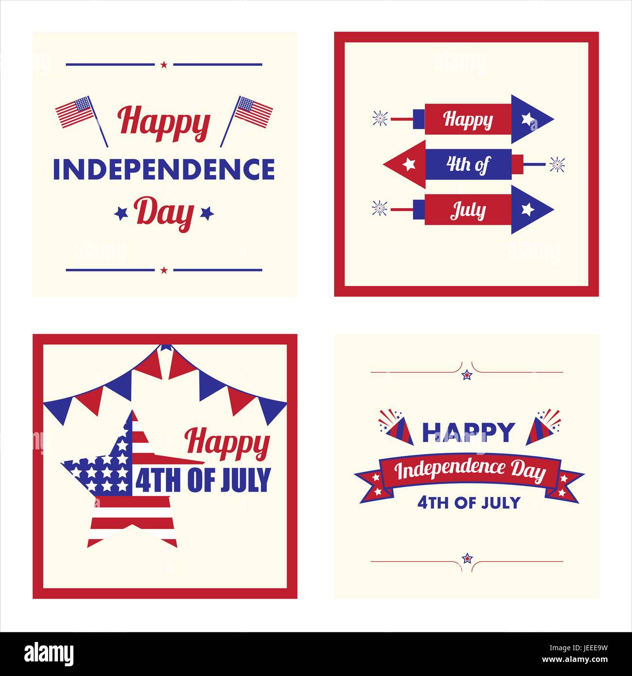 Card with happy independence day text Stock Vector Image & Art - Alamy
