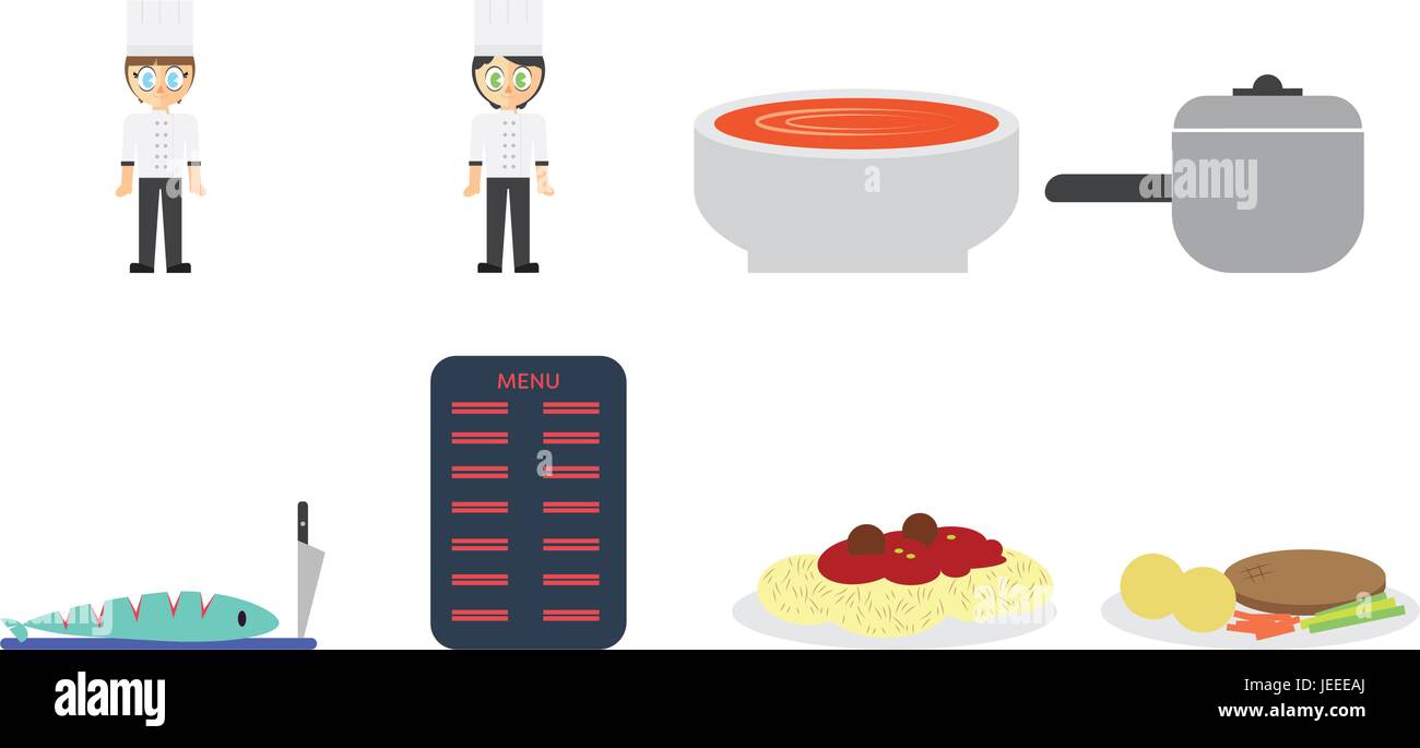 Vector icon of chefs and meals Stock Vector Image & Art - Alamy