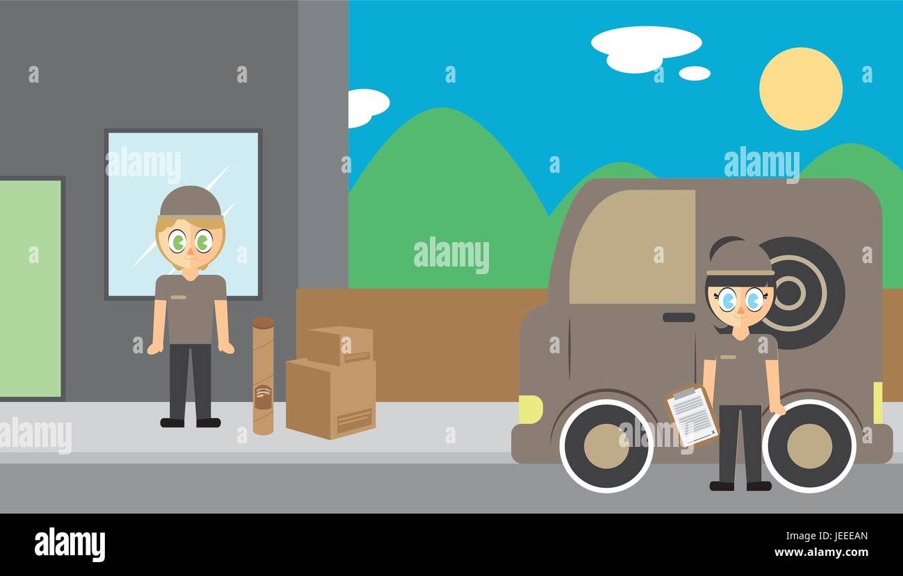 Delivery man set Stock Vector Images - Alamy