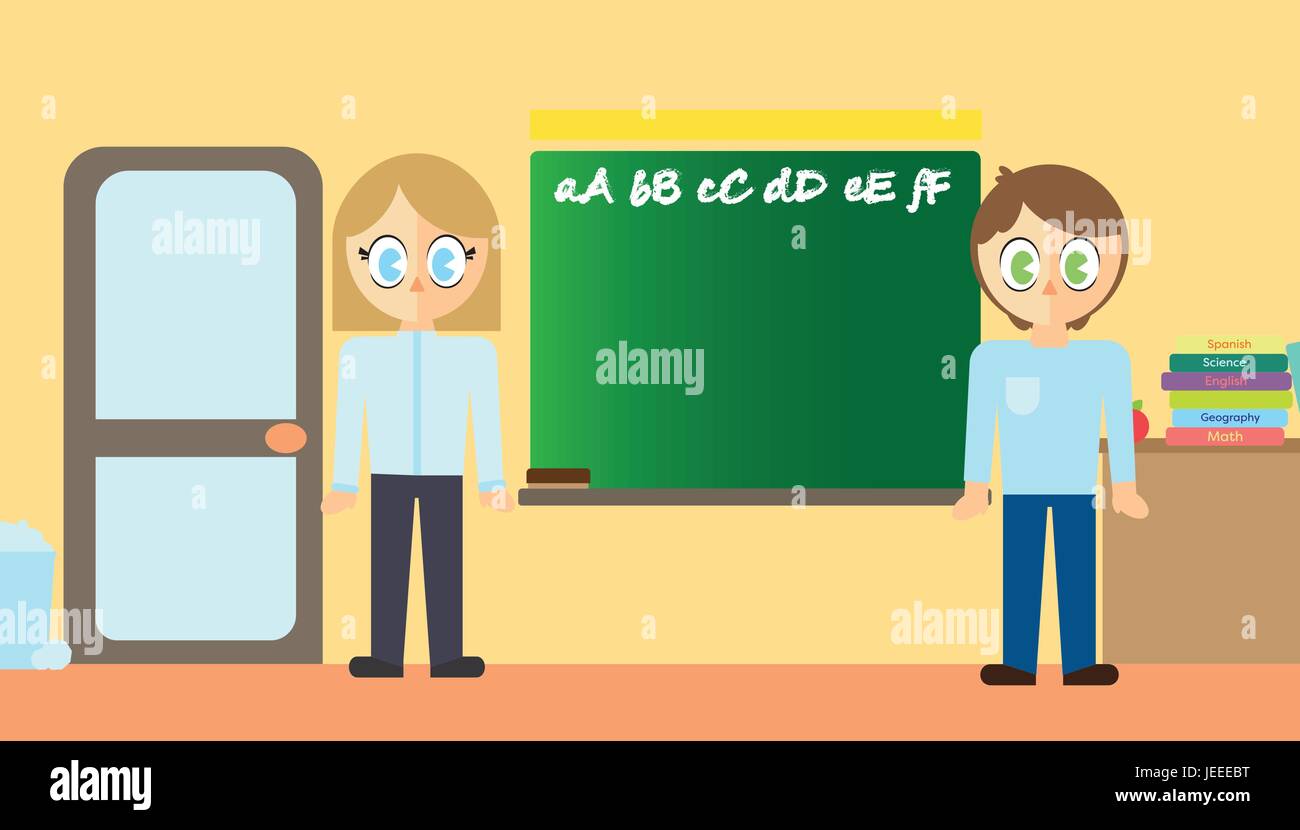 School teacher standing in classroom at school Stock Vector Image & Art - Alamy