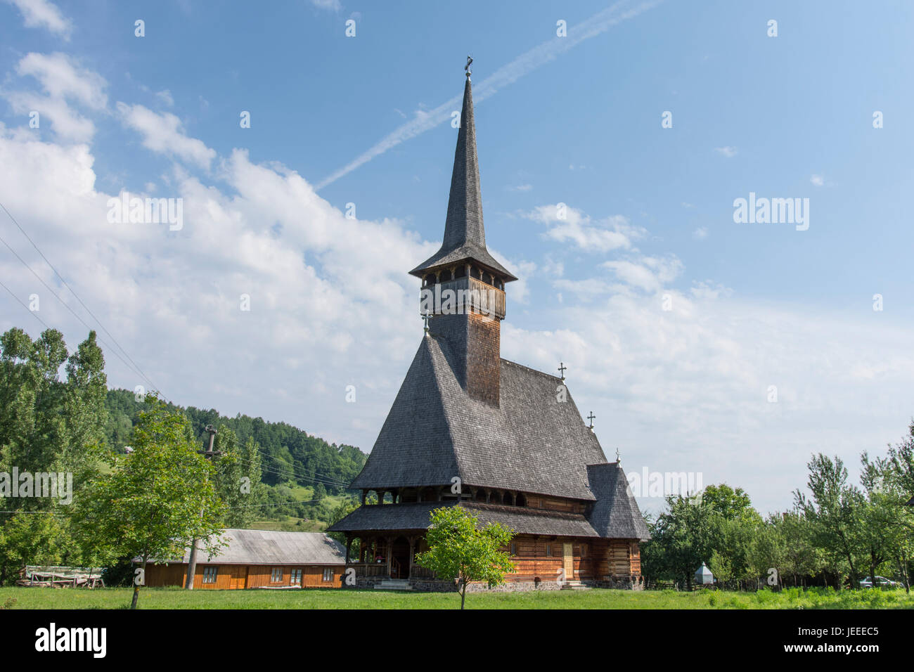 The wooden church of Ieud in Maramures region Stock Photo - Alamy
