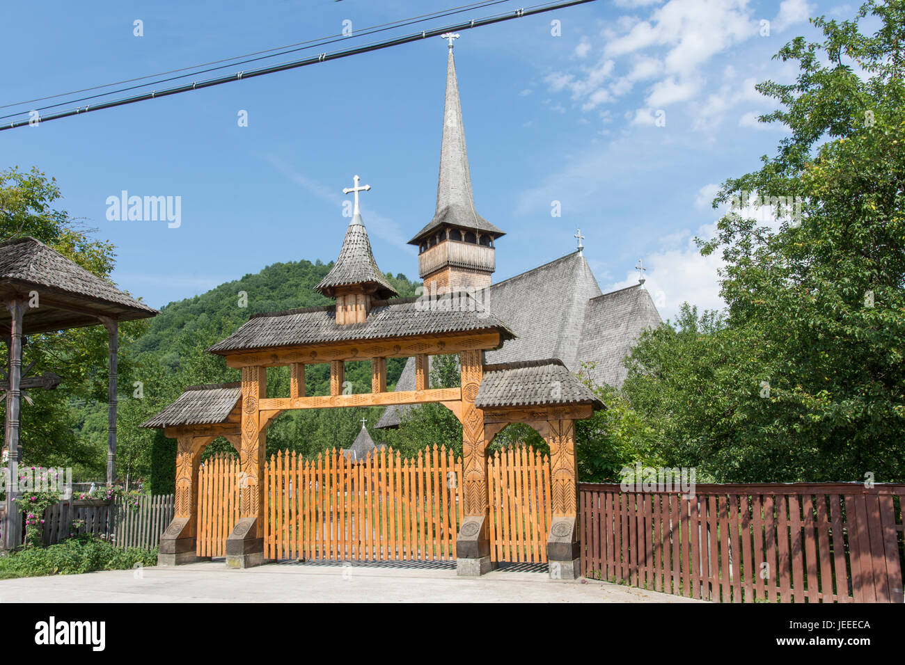 The wooden church of Ieud in Maramures region Stock Photo - Alamy
