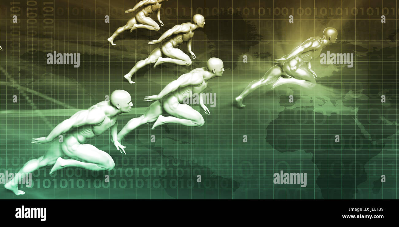 Leadership Concept with Special Employee Outrunning the Competition ...