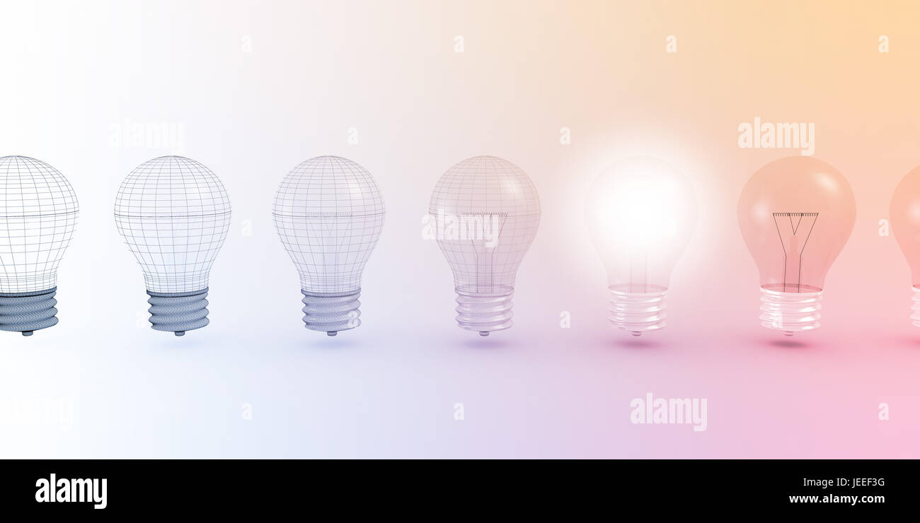 Creative Thinking with Light Bulb Illuminated as Concept Stock Photo ...