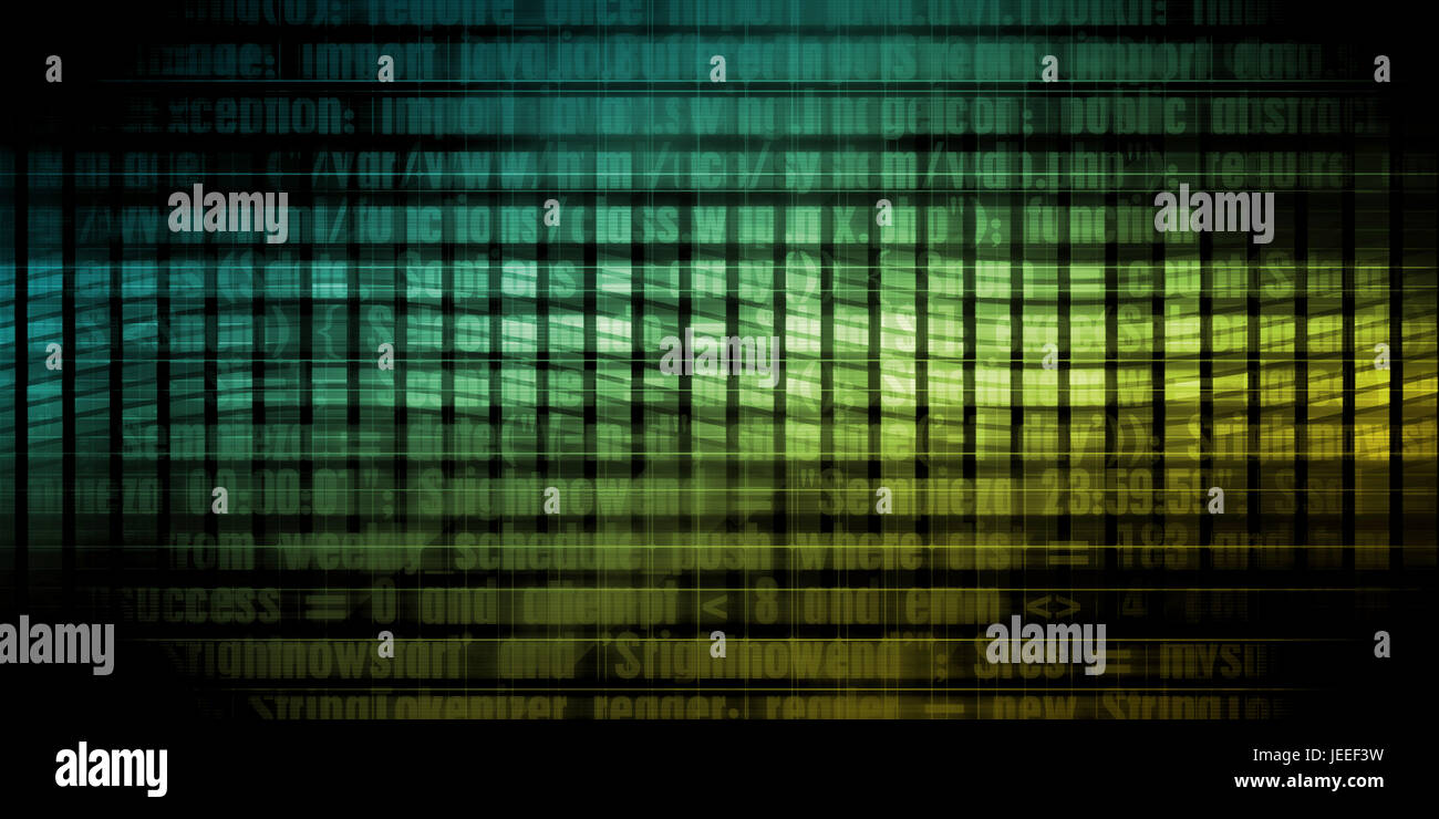 Digital Background with Lines of Code as Technology Abstract Stock ...