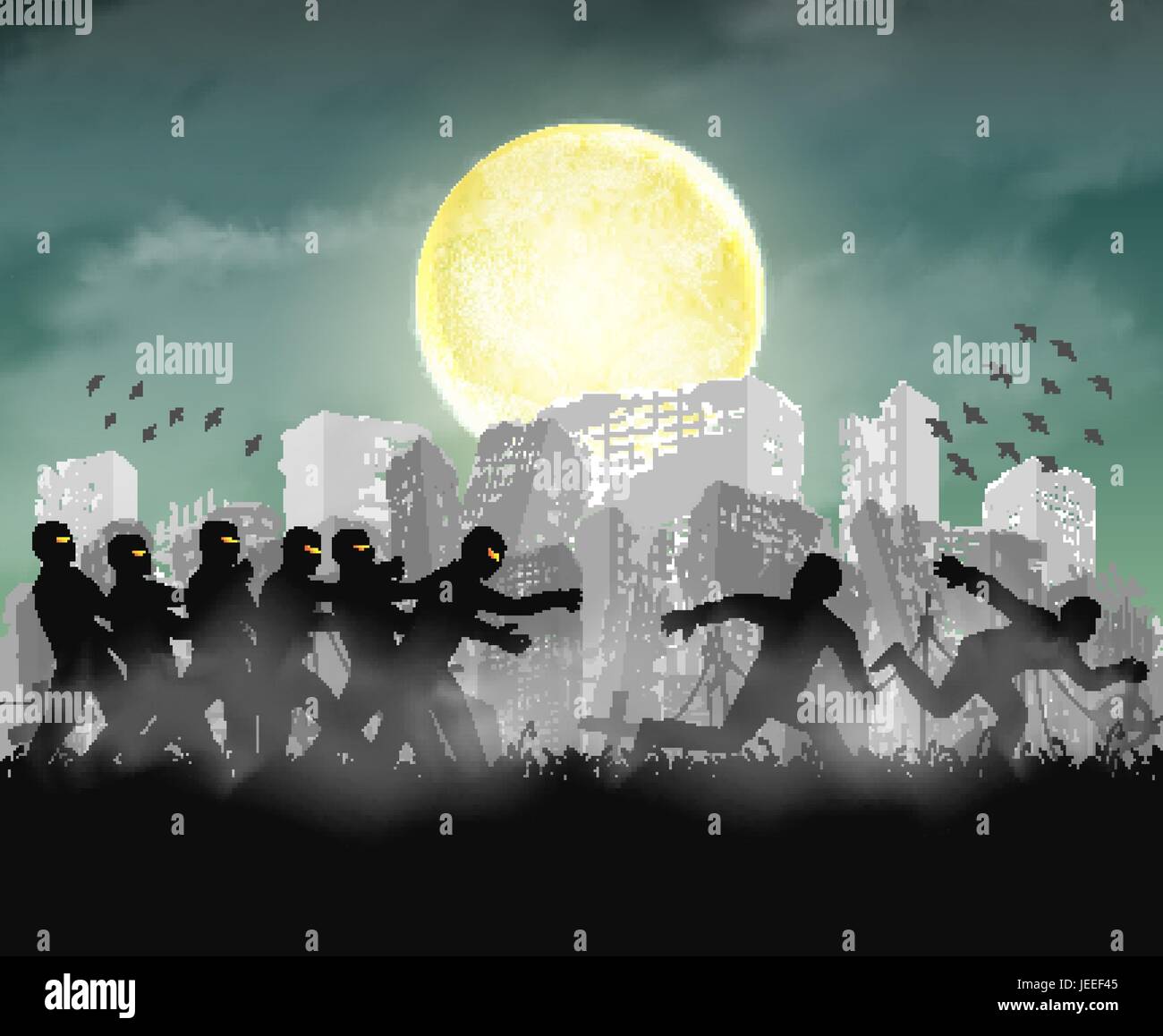 Zombies running Stock Vector Images - Alamy
