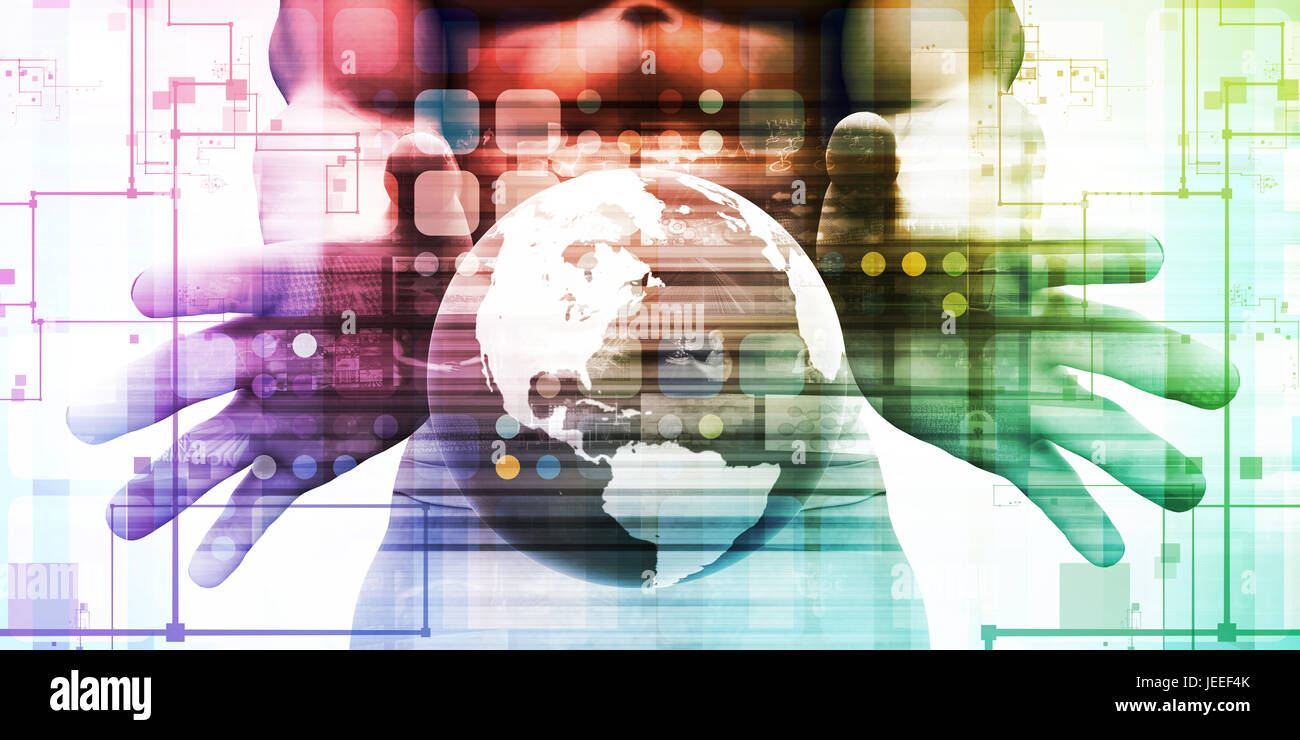 International Trade and Globalized Economies with Map Stock Photo - Alamy