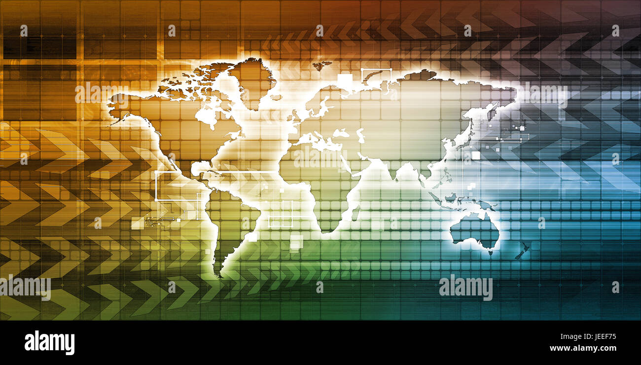 Telecommunications Network all over the World Art Stock Photo - Alamy