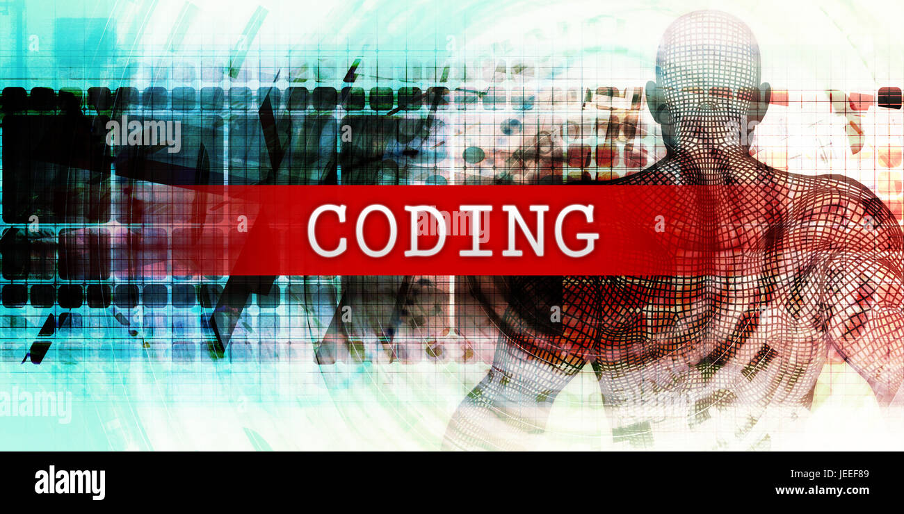 Coding Sector with Industrial Tech Concept Art Stock Photo - Alamy