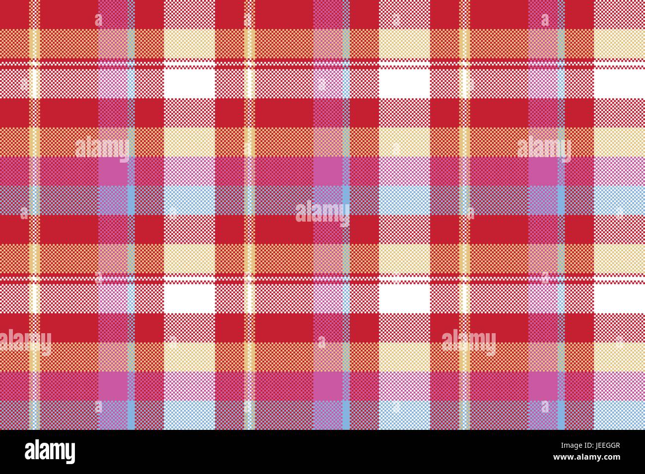 Red pixel plaid seamless fabric texture. Vector illustration Stock ...