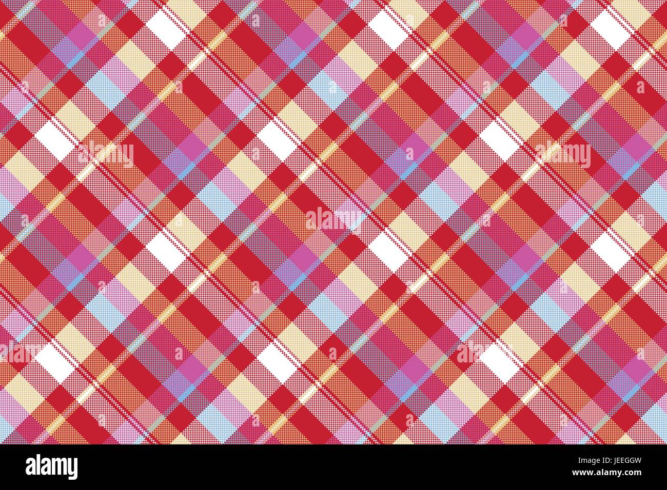 Red pixel plaid seamless fabric texture. Vector illustration Stock ...
