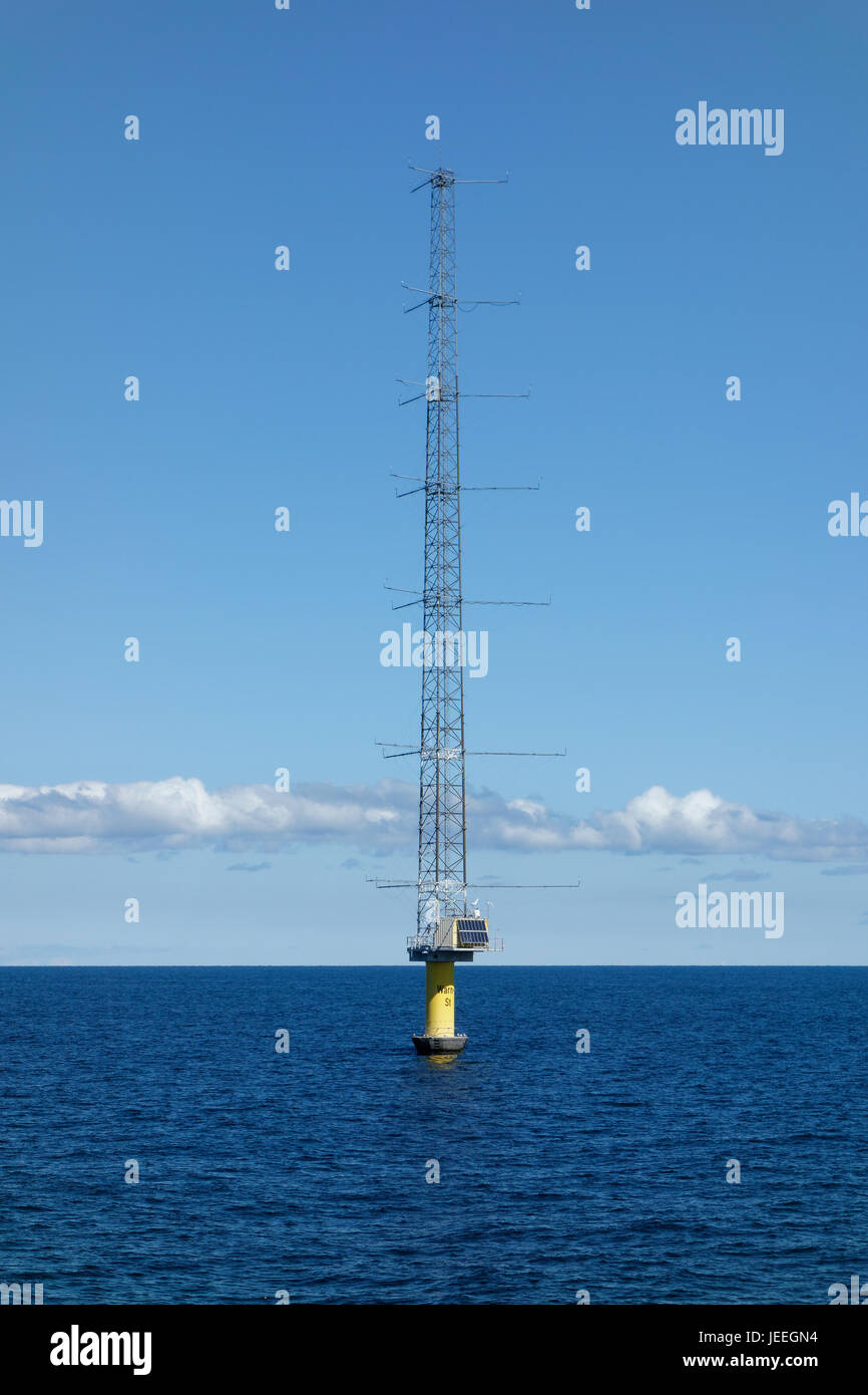 A meteorological mast at the Arkona Offshore Windfarm Baltic Sea ...