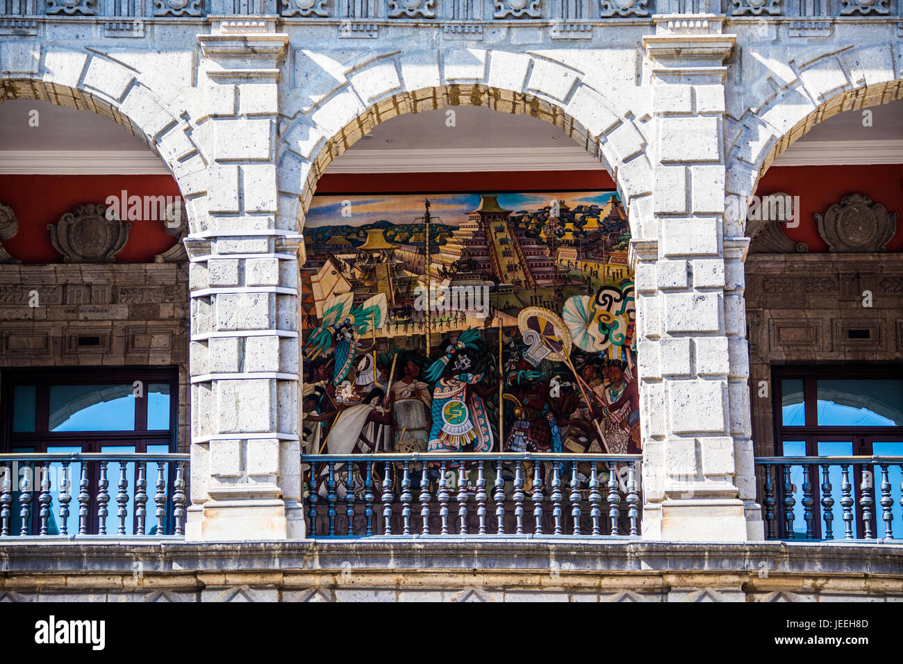 Aztec history murals by Diego Rivera in the National Palace, Palacio ...