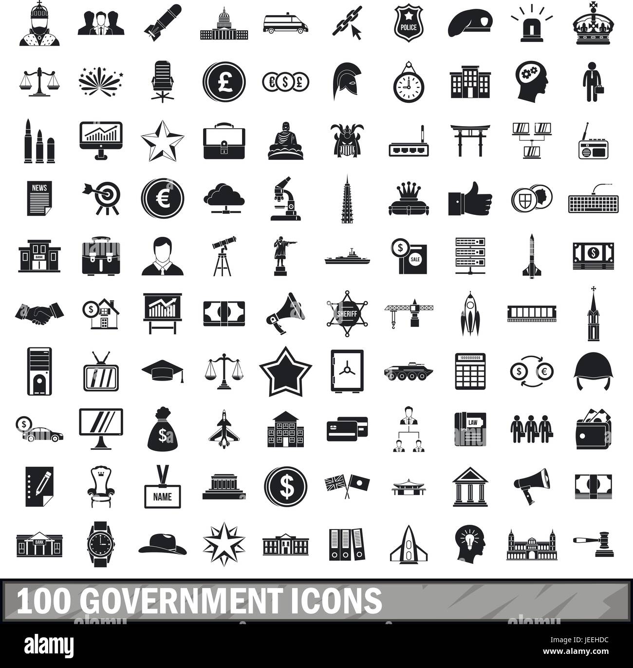 100 government icons set, simple style Stock Vector Image & Art - Alamy