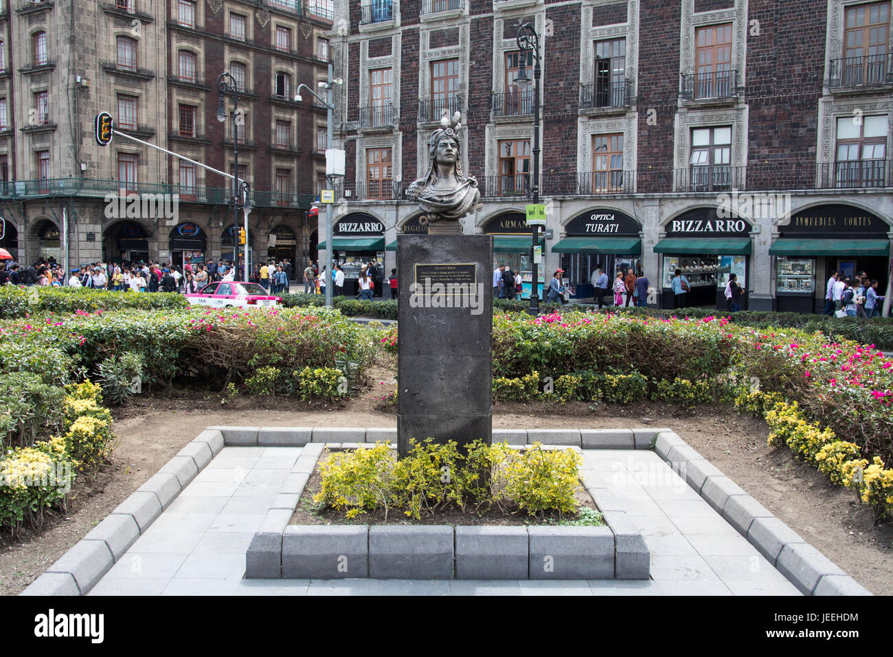 Bust of Cuauhtemoc on Zocalo, the last Aztec emperor, Mexico City ...