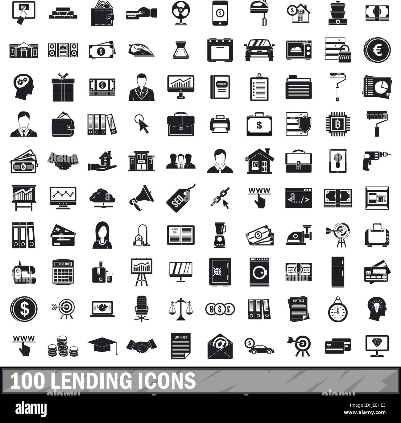 100 lending icons set, simple style Stock Vector Image & Art - Alamy