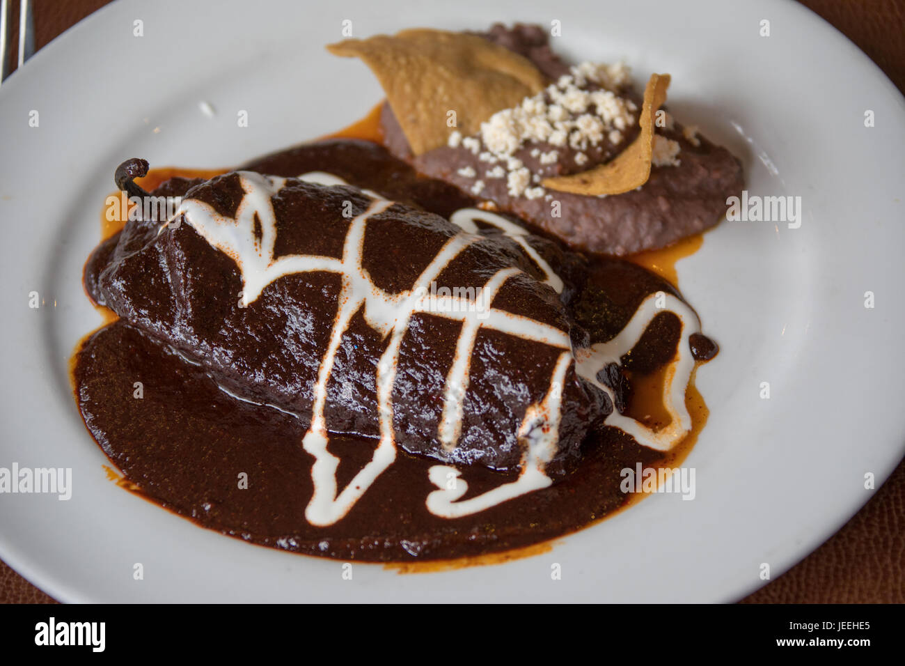 Chile ancho relleno a la Oaxaquena, El Cardenal Restaurant, Mexico City ...