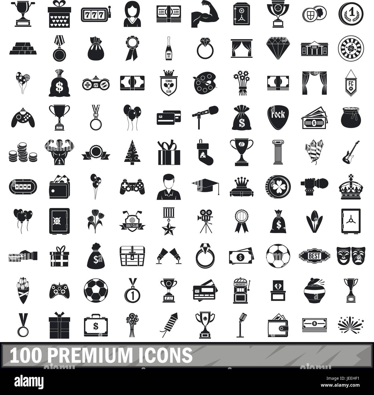 100 premium icons set, simple style Stock Vector Image & Art - Alamy