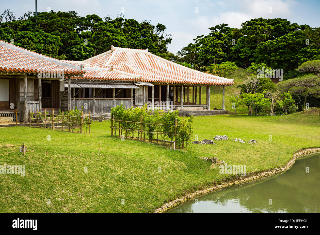 The gardens of Shikinaen, a former Royal residence are located on a ...