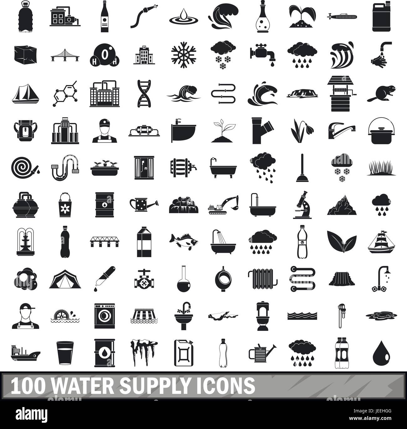 100 water supply icons set, simple style Stock Vector Image & Art - Alamy
