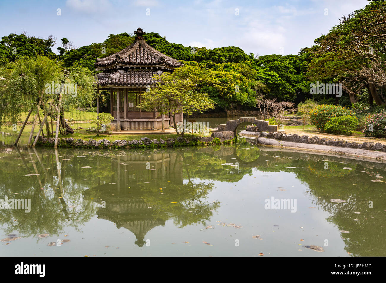The gardens of Shikinaen, a former Royal residence are located on a ...