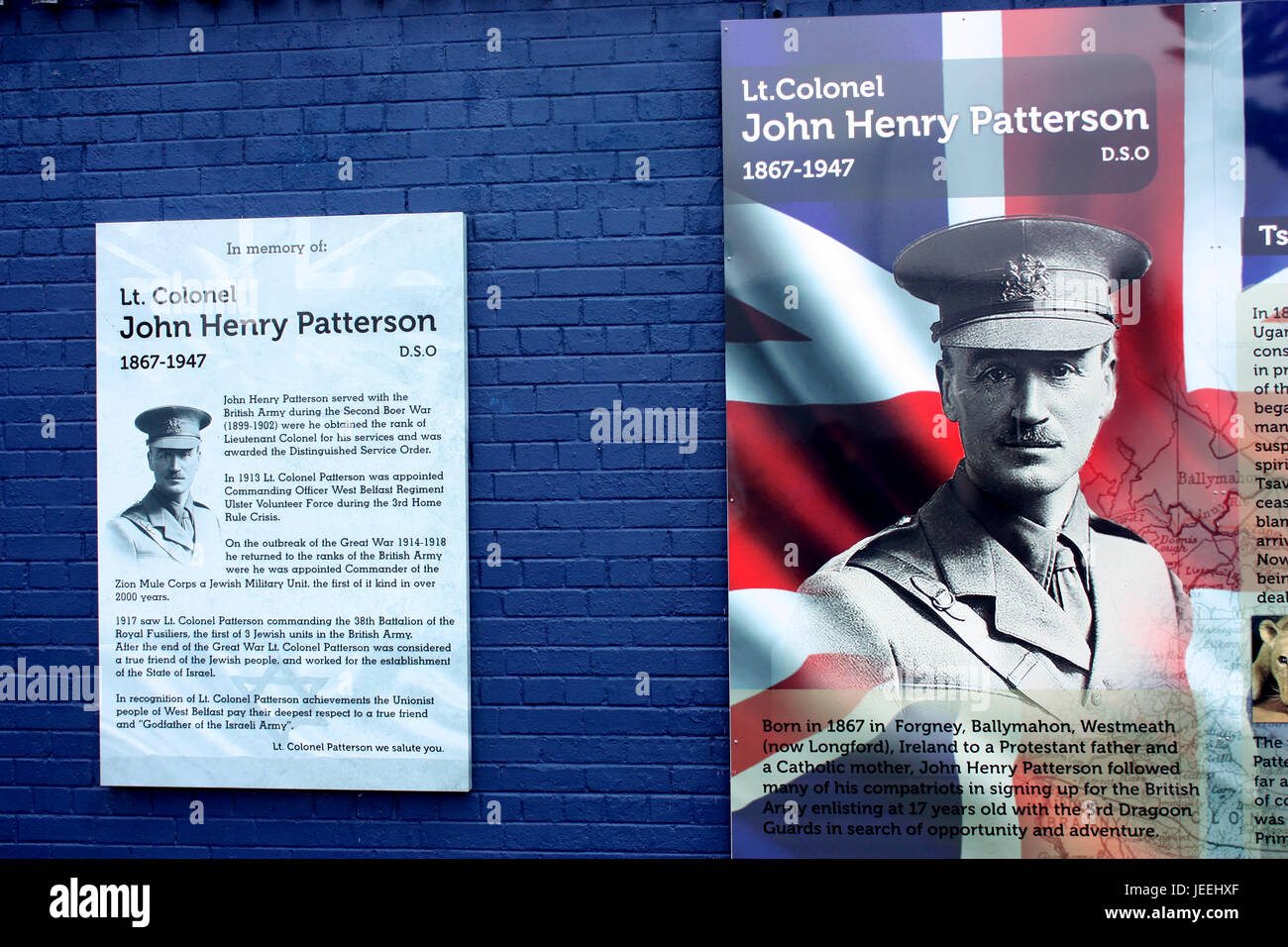 Lt Colonel John Patterson Mural, Belfast Stock Photo - Alamy
