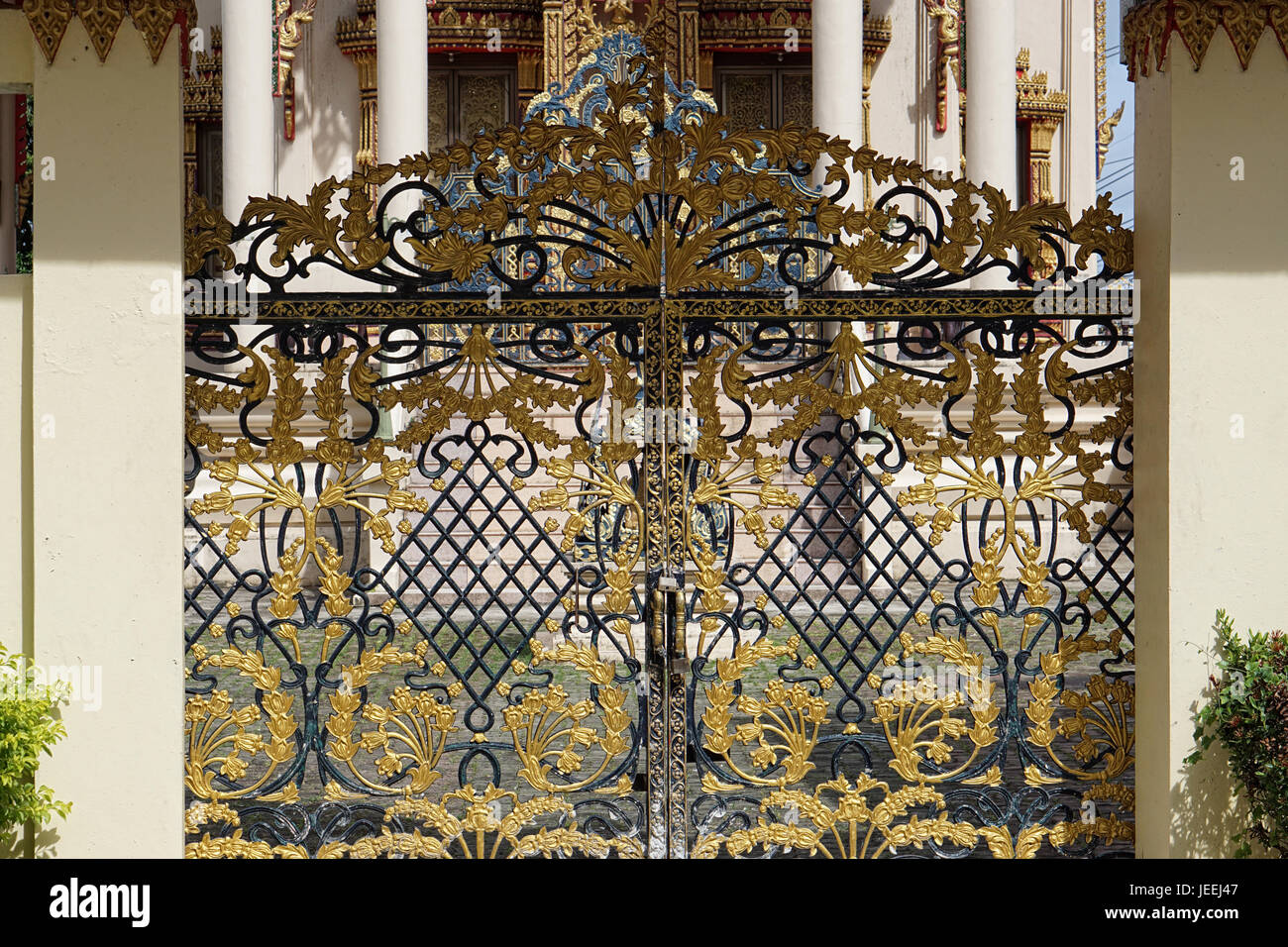 closed gate of a temple in thailand Patong Phuket Stock Photo - Alamy