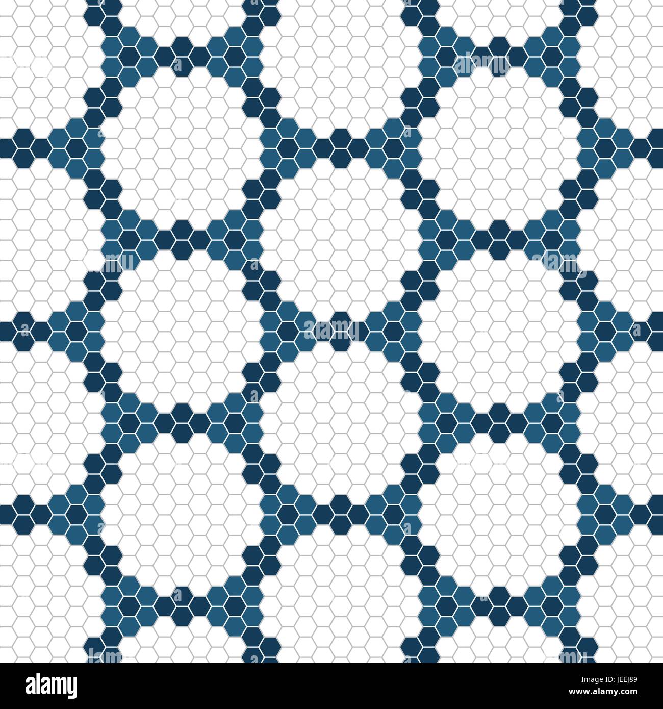 Geometric design hexagons shape. Blue and white background. Tiles ...