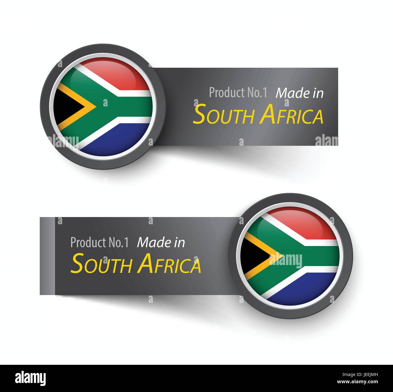 Flag icon and label with text made in South Africa Stock Vector Image ...