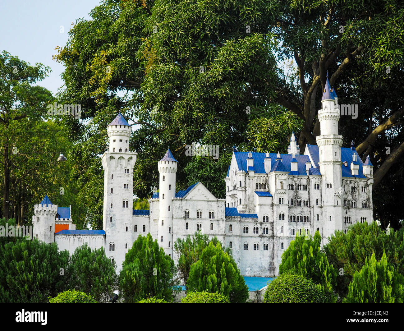 Miniature model of Neuschwanstein castle in forest Stock Photo - Alamy