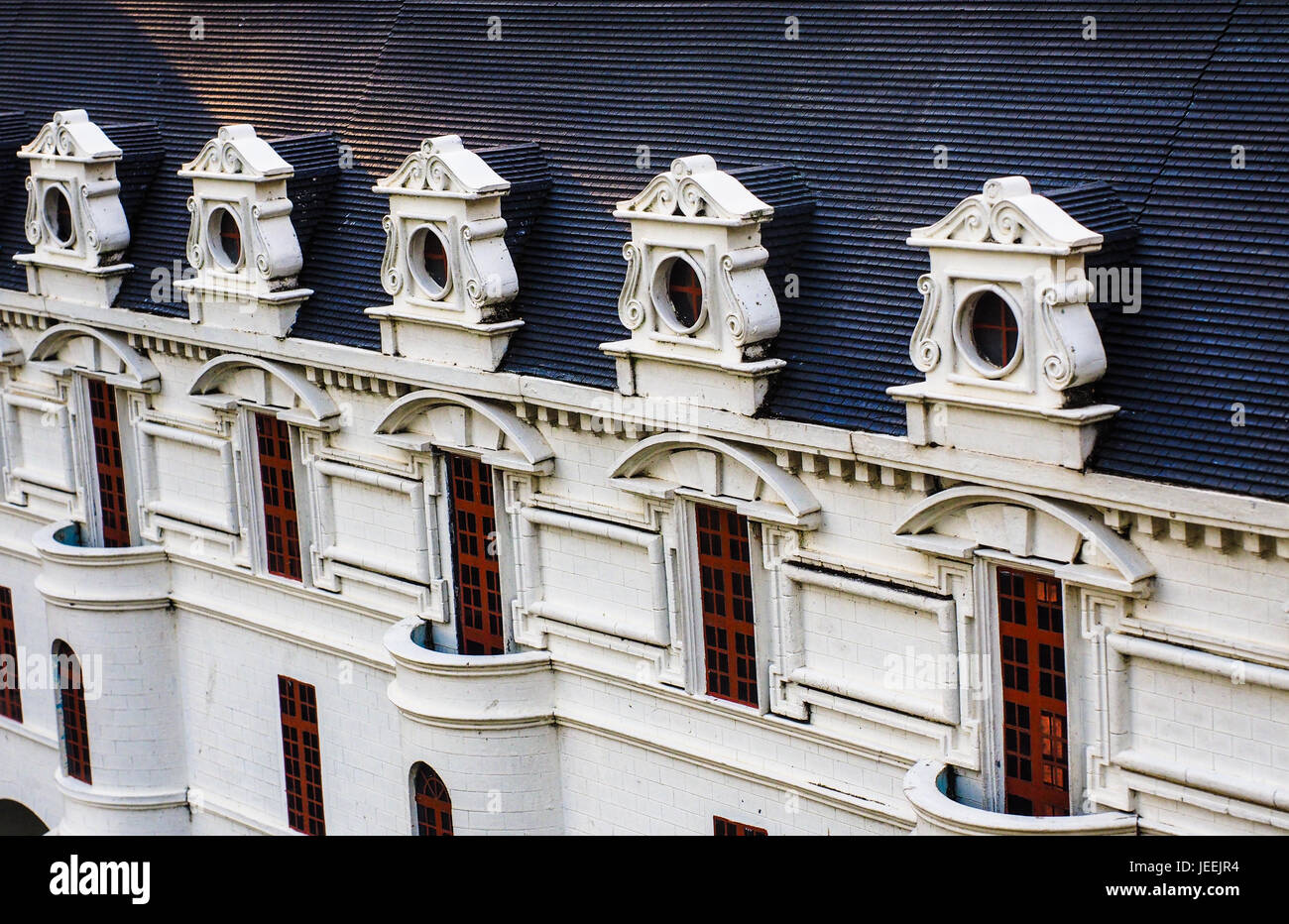 Windows and doors pattern of Chateau de Chenonceau, Loire Valley ...