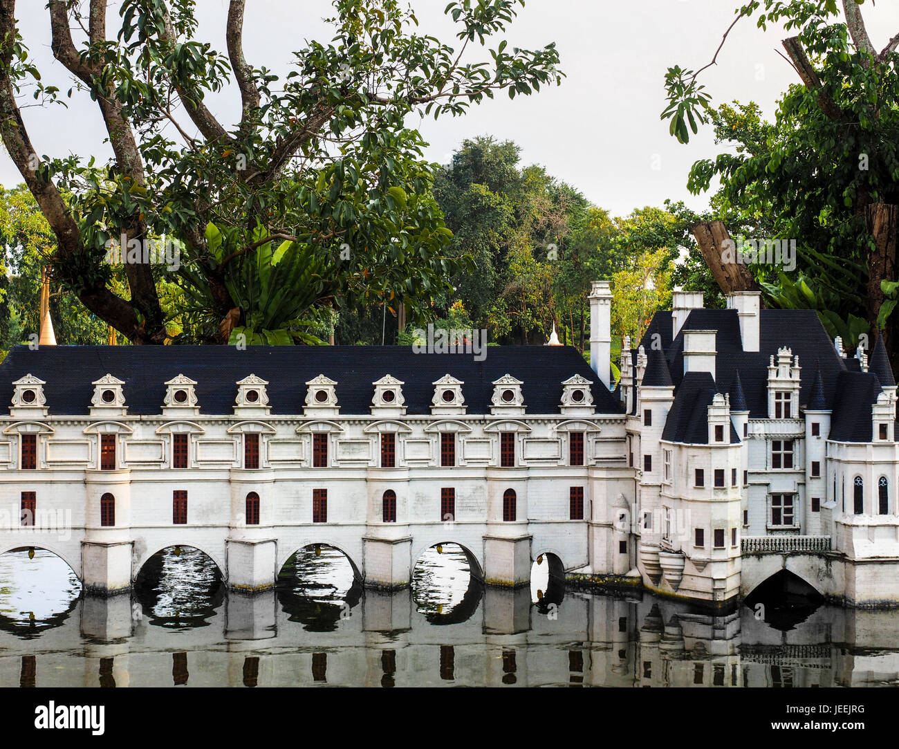 Miniature building of Chateau de Chenonceau, Loire Valley, French ...