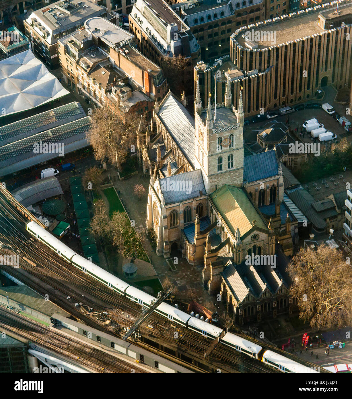 Southwark Central church, aerial view in London city Stock Photo - Alamy