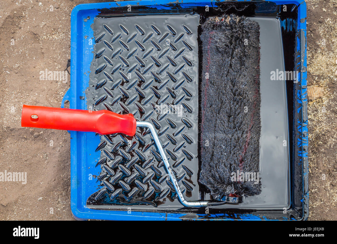 Building painting tools during a break at work Stock Photo - Alamy