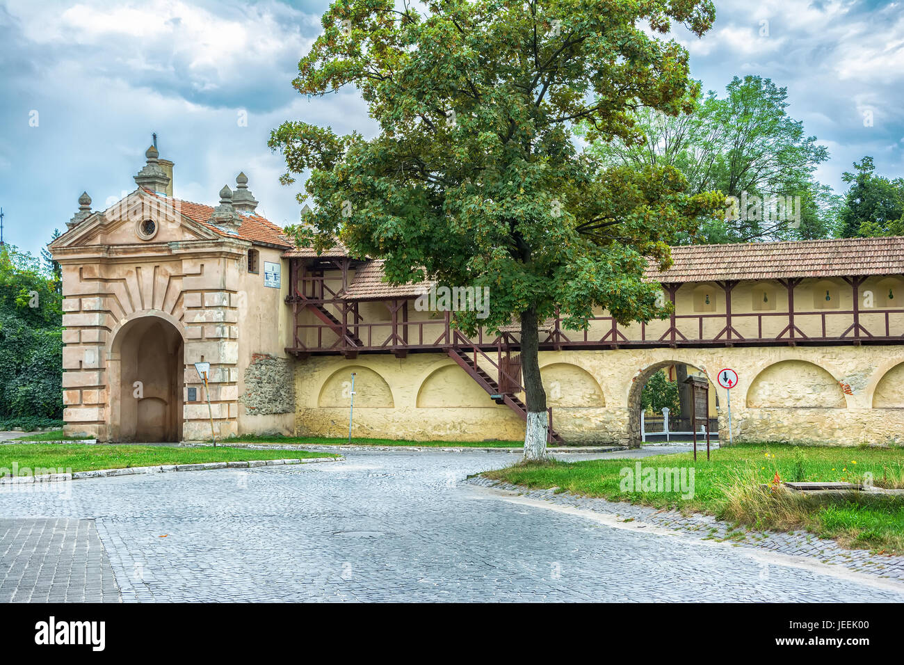 Zhovkva. Center Zvirynetska Gate. Landscape summer view Stock Photo - Alamy