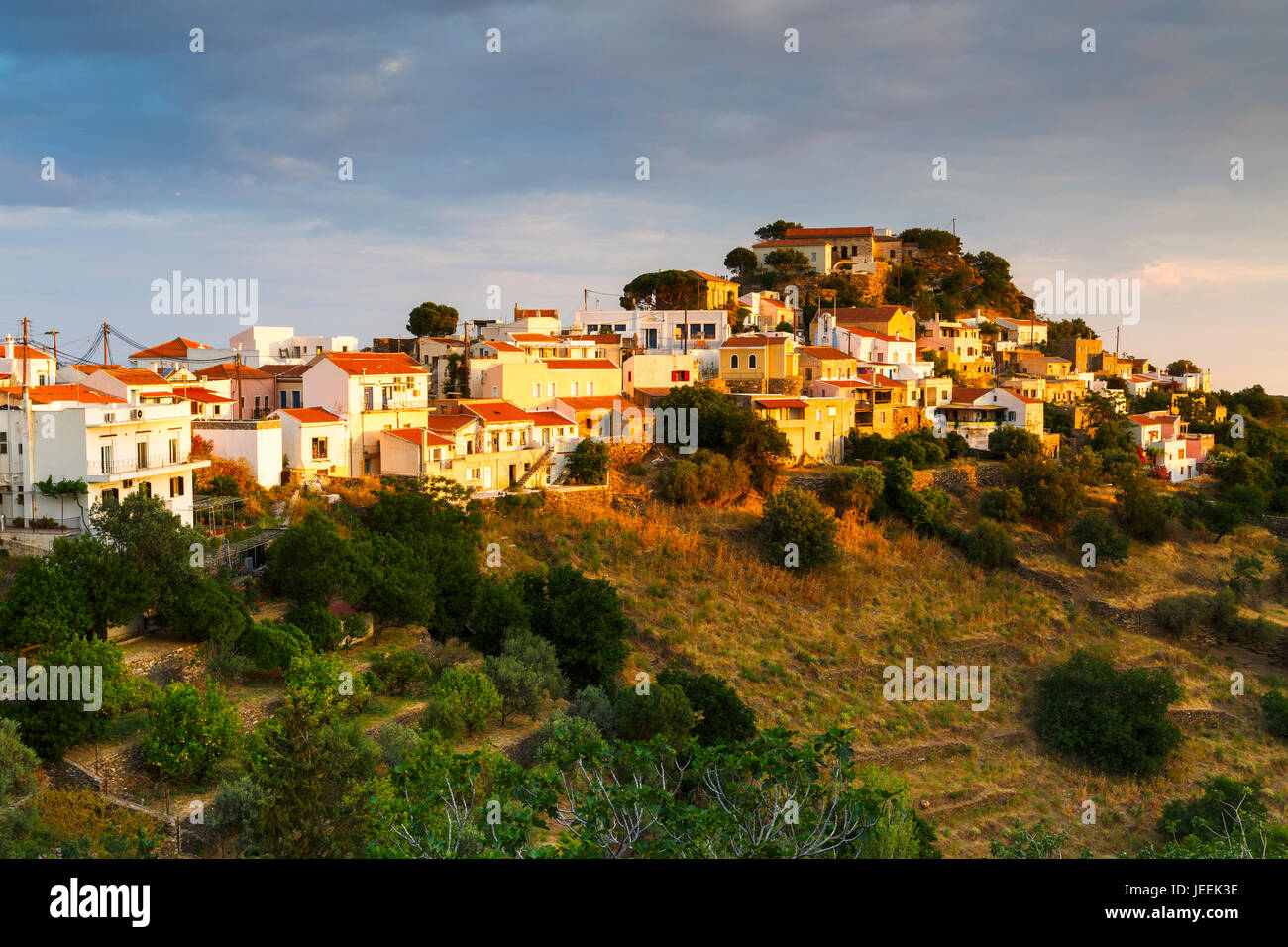 View of Ioulida village on Kea island in Greece Stock Photo - Alamy
