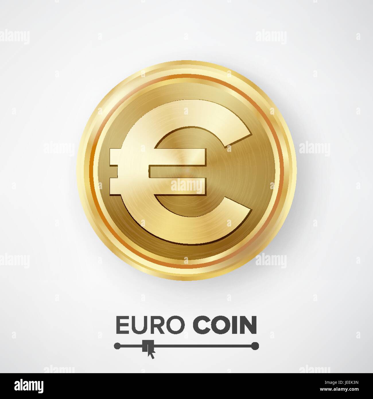 Euro Gold Coin Vector. Realistic Money Sign Stock Vector Image & Art ...