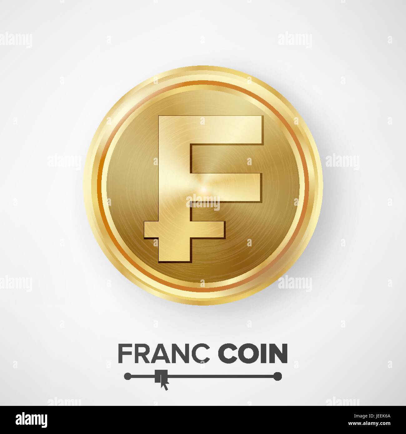 Franc Gold Coin Vector. Realistic Money Sign Stock Vector Image & Art ...