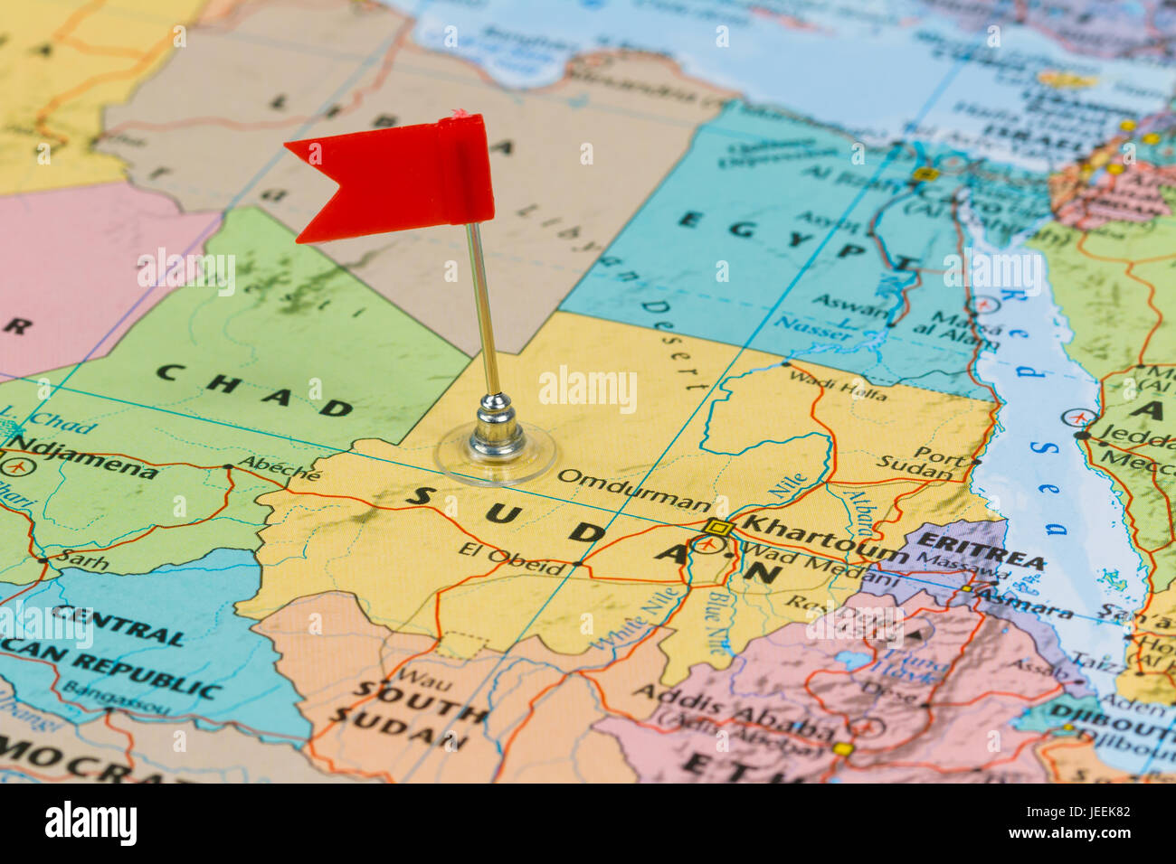 Sudan country marked on world hi-res stock photography and images - Alamy