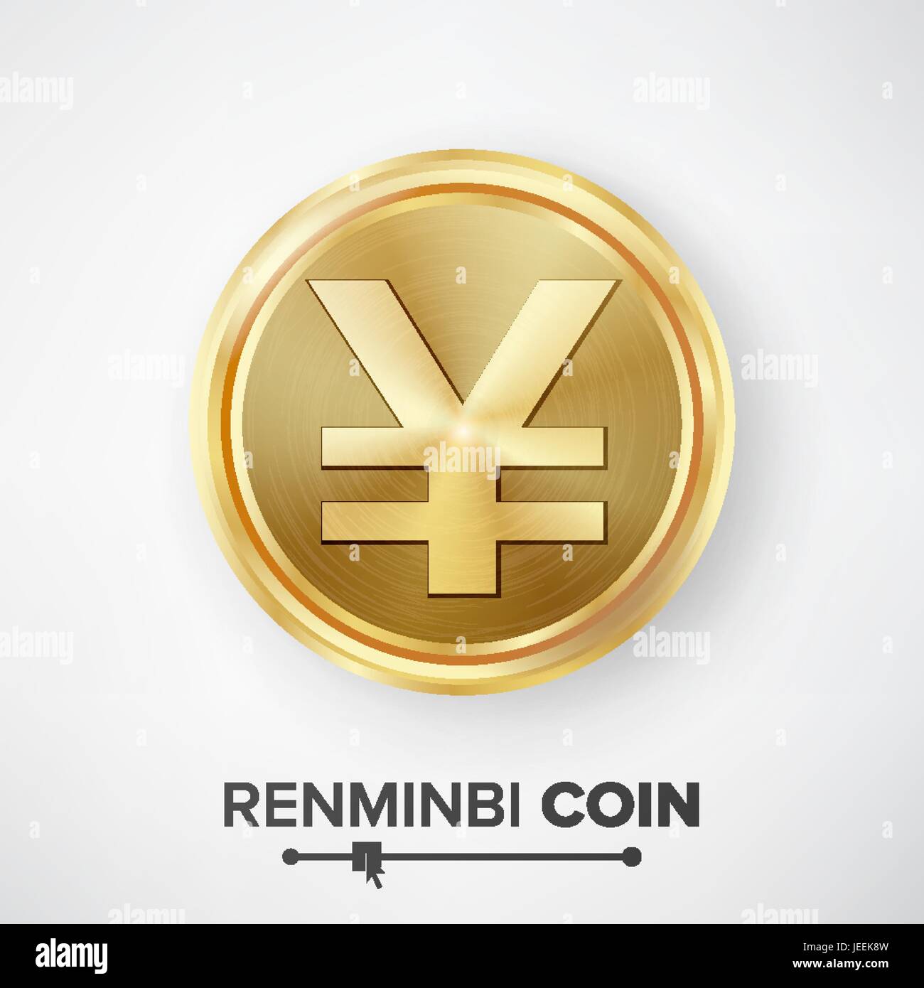 Renminbi Yuan Gold Coin Vector Realistic Money Sign Stock Vector Image