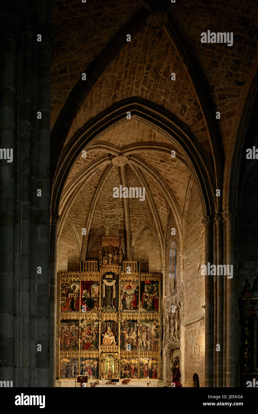 Main Altar and late-Gothic altarpiece, from the 15th century, dedicated ...